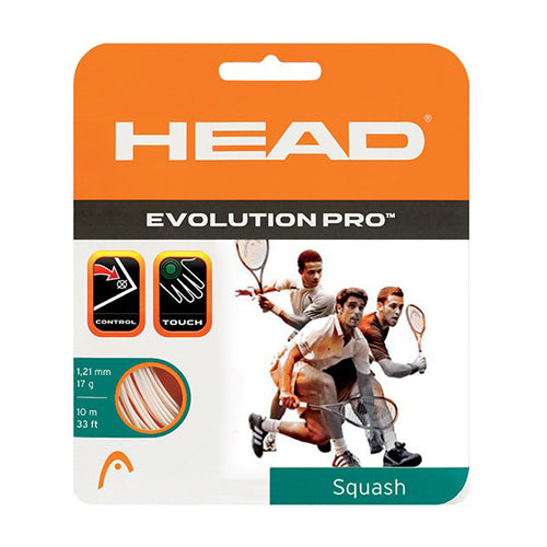 Head Evolution Pro Squash String, 17g, White, SET – SquashGear.com