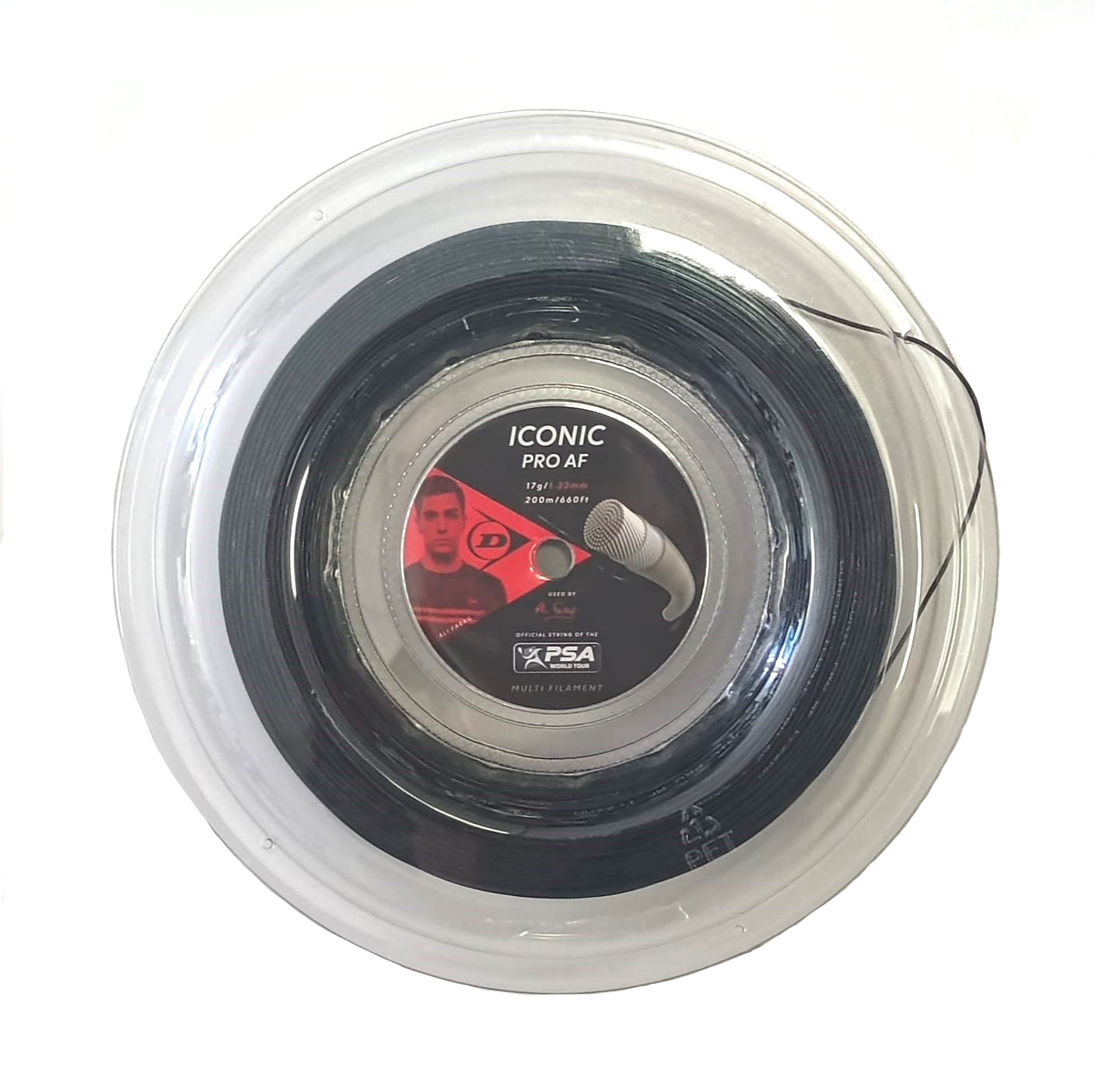 NEW - Dunlop Iconic Pro AF String, 200M REEL 17g, Black – SquashGear.com