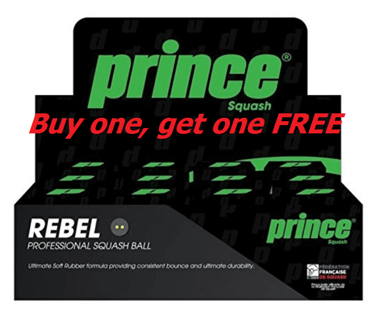 Buy One - Get One Free - Prince Rebel Double Yellow Dot Squash Ball – SquashGear.com